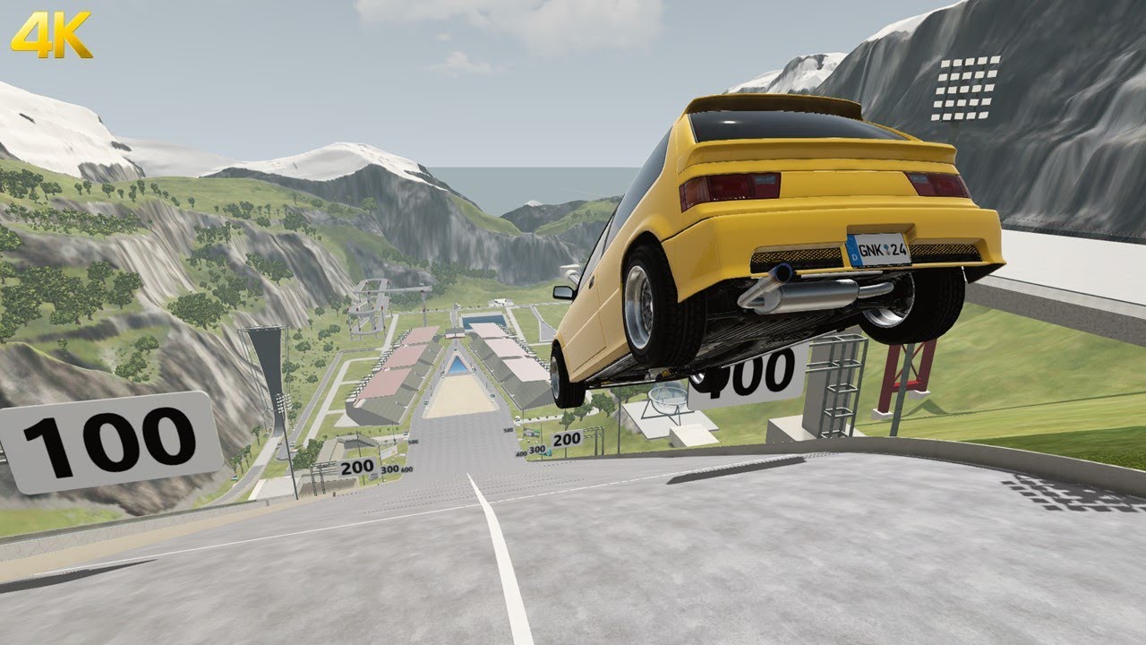 Ski jumping in Beamng.drive | 4K ultra hd - YouTube