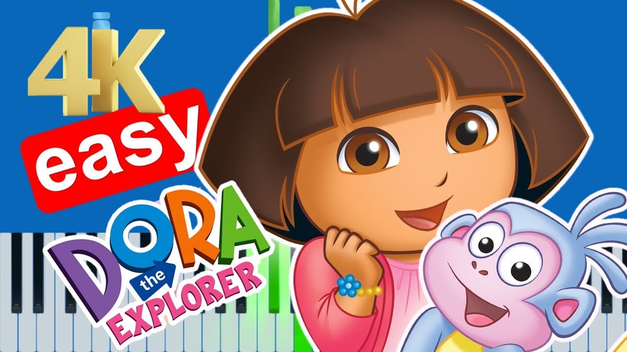 Dora The Explorer Theme Song (Slow Easy) Piano Beginner Tutorial - YouTube