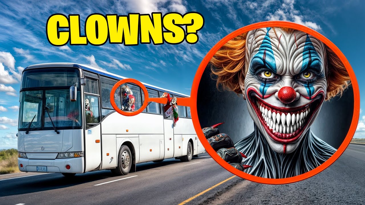 When you see this clown school bus filled with CLOWNS, do not pass it ...