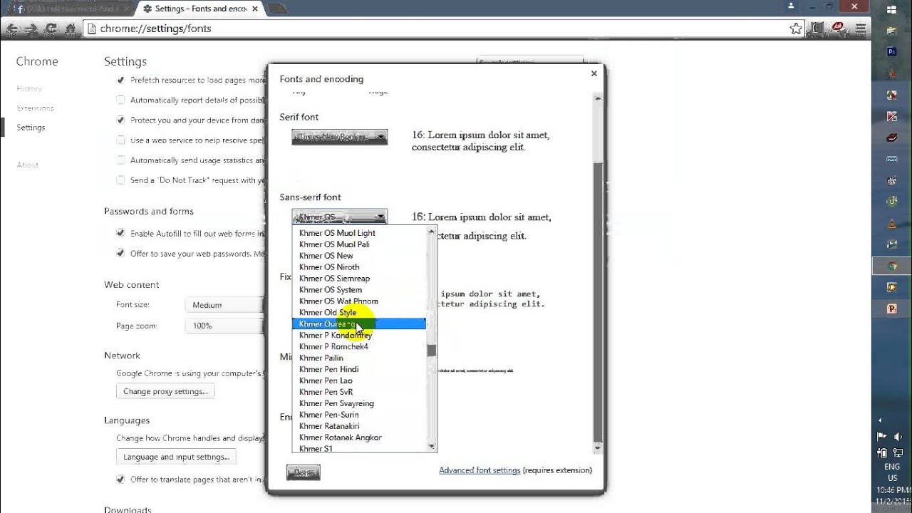 How To Customize Google Chrome Fonts-របៀបដូរFont ខ្មែរនៅក្នុងGoogle ...