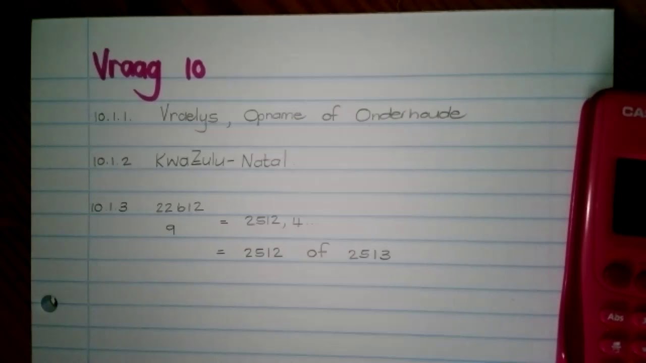 Graad 12 Datahantering Vraag 10 Deel 1 - YouTube