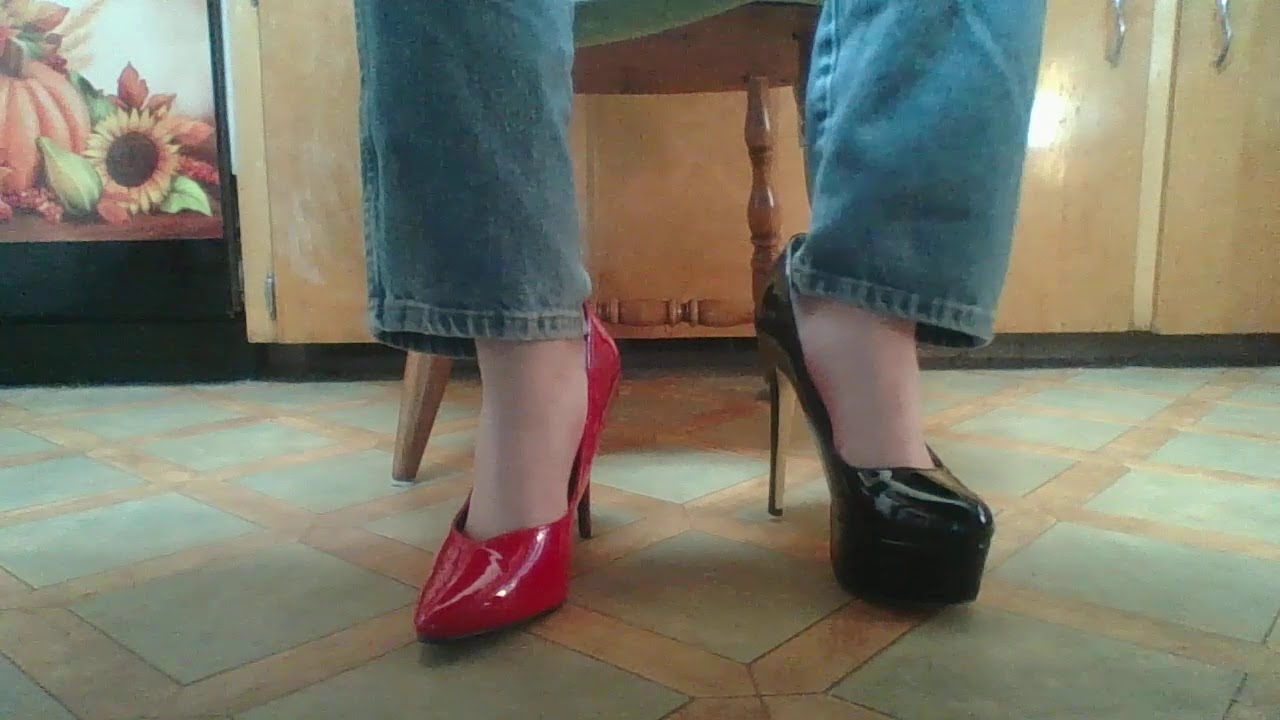 Mix Match Toe & Heel Tapping With Red High Heels & Platform Heels - YouTube
