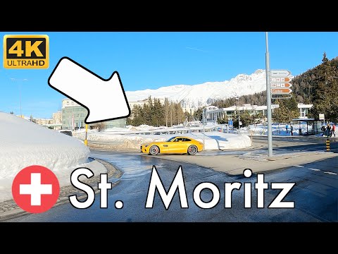 St. Moritz scenic drive from Sils in Engadin - Switzerland 4k