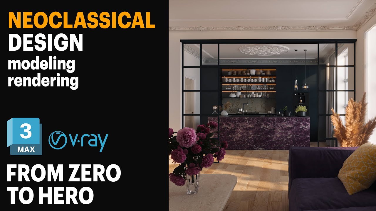 3Ds MAX TUTORIAL: neoclassic design interior in 3dmax| Intermediate tutorial - YouTube