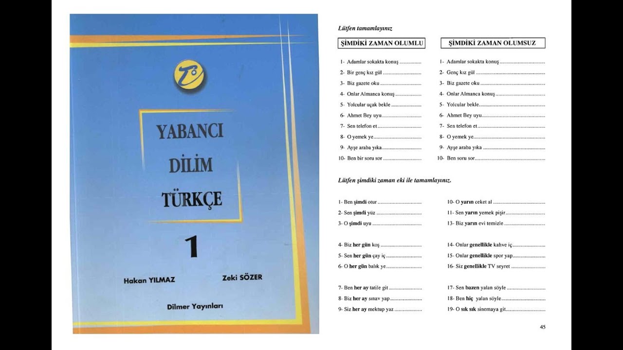 Учу турецкий | Упражнения | Yabanci Dilim Turkce 1, sayfa 45 - YouTube