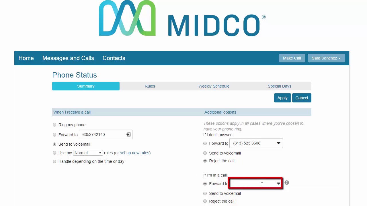 Additional Call Options on the CommPortal from Midco Hosted VoIP - YouTube