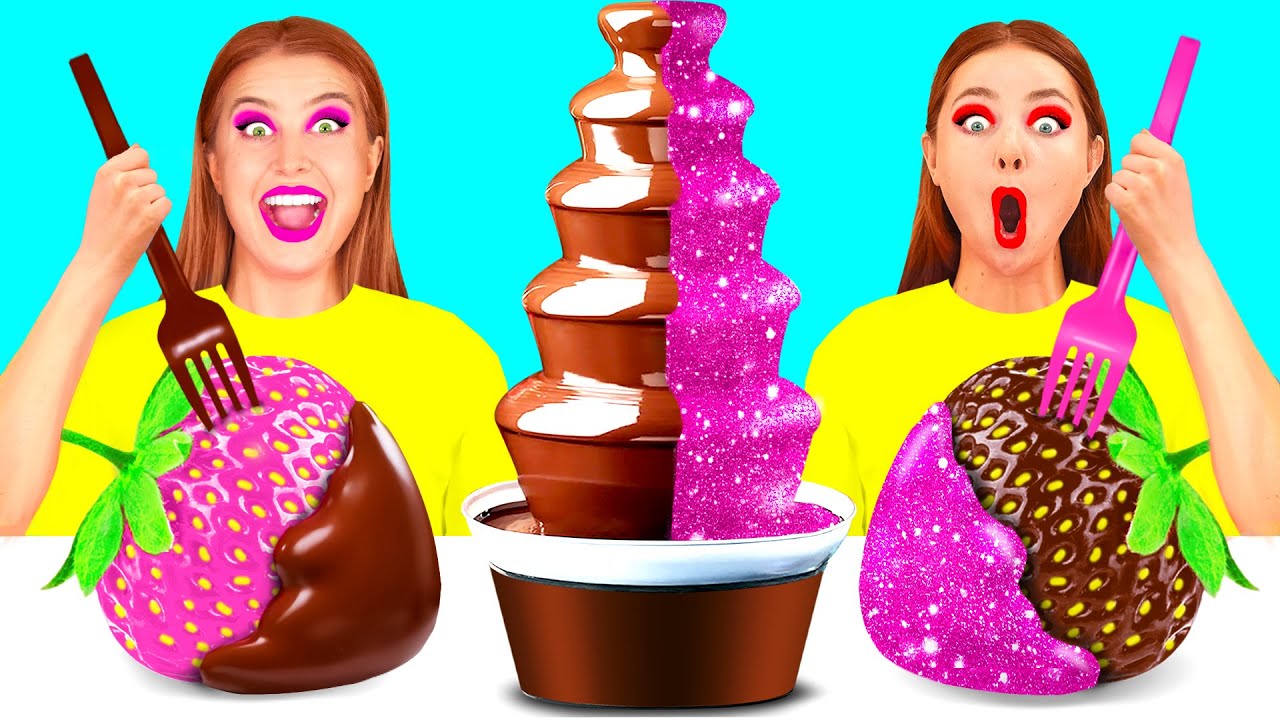 Chocolate Fountain Fondue Challenge | Crazy Challenge by Funny Funny ...