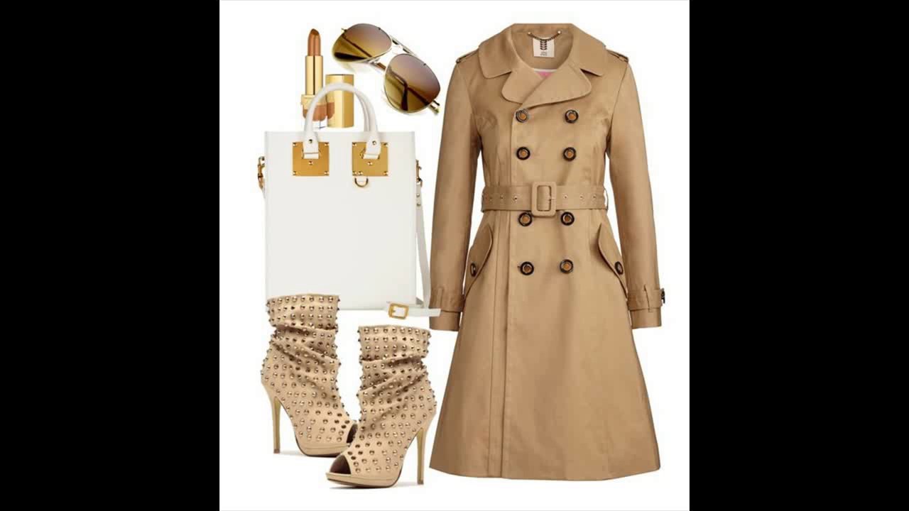 Classy Polyvore Outfits With Trench Coats - YouTube