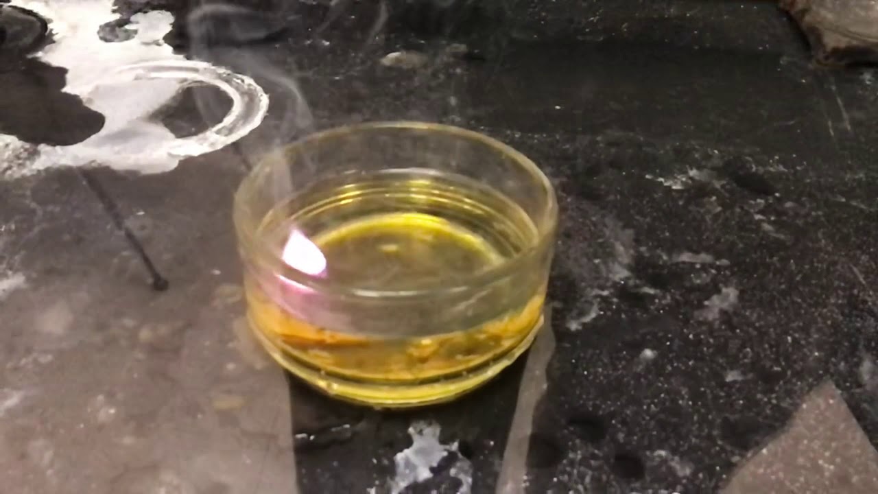 Potassium Metal in Water - YouTube