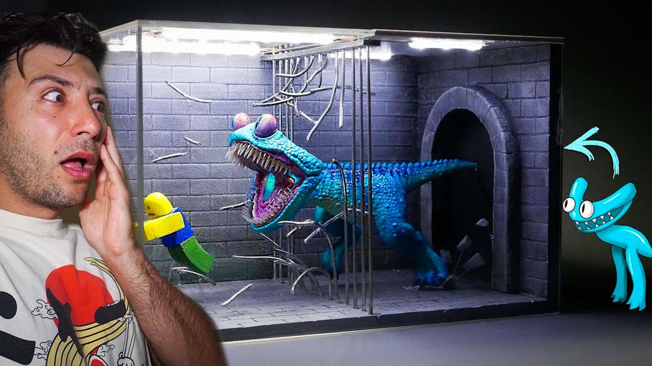 DIORAMA OF REALISTIC RAINBOW FRIENDS CYAN IN PRISON + RAINBOW FRIENDS ...