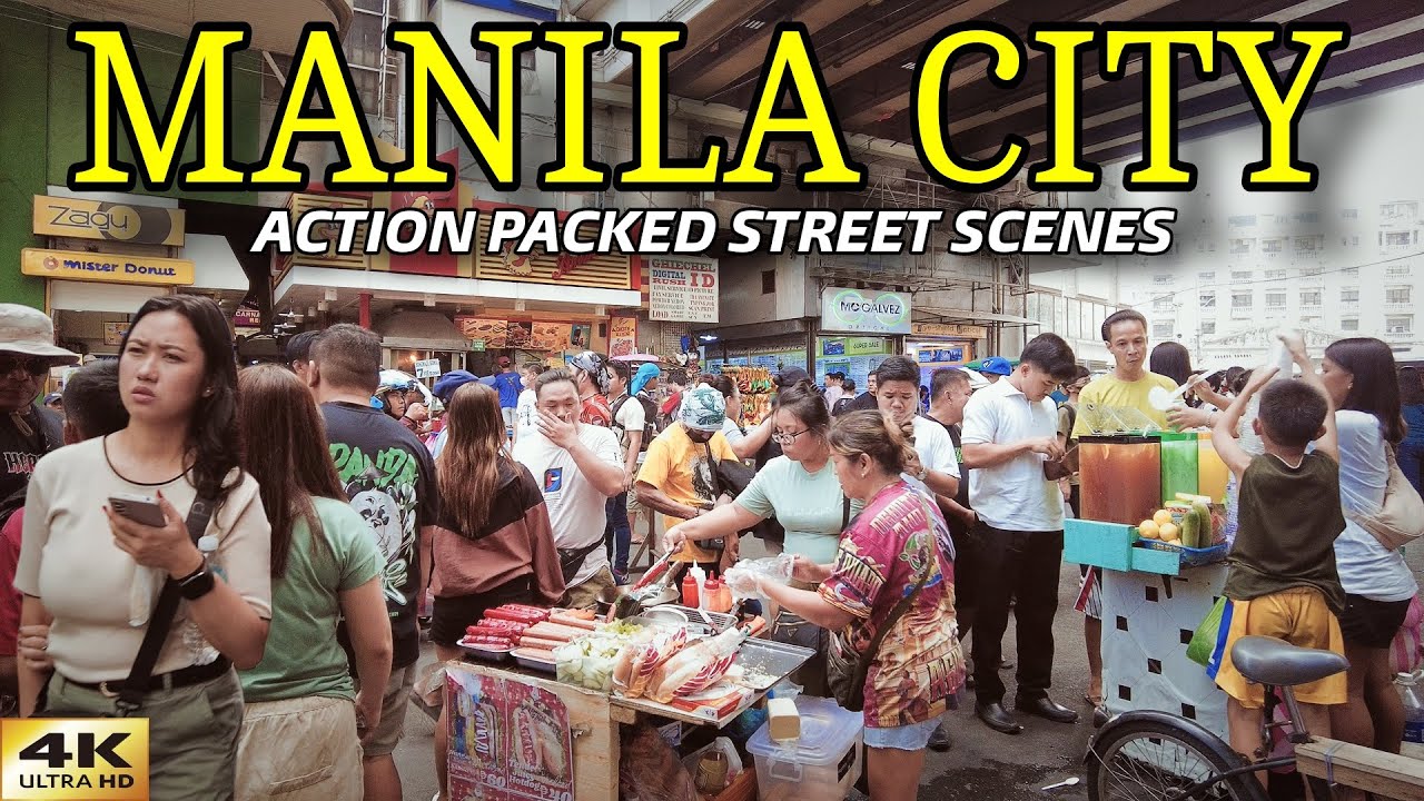 Walking Downtown Manila Philippines | Action Packed Street Scenes [4K] - YouTube