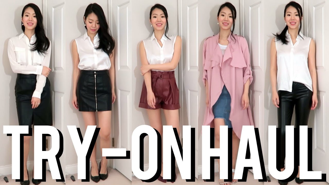 TRY ON HAUL: Leather Looks for Spring | FashionablyAMY - YouTube