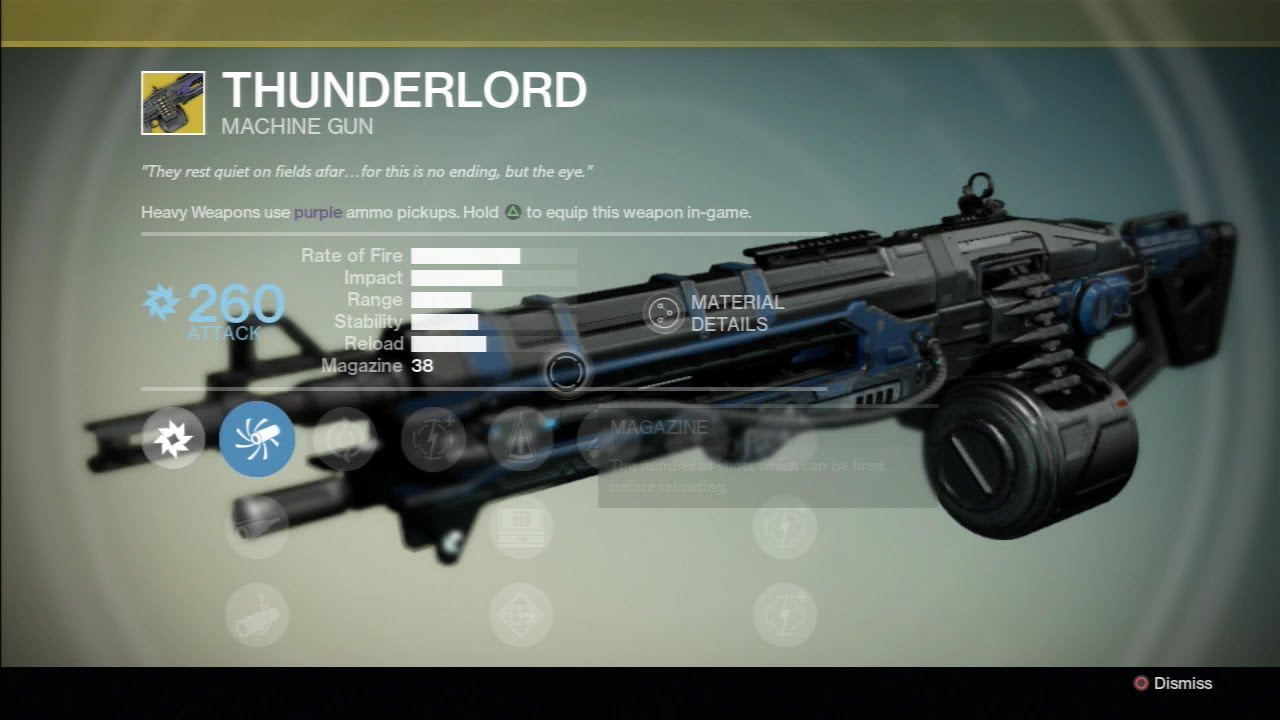 Destiny Exotic Weapon Thunderlord Light Machine Gun KG - YouTube