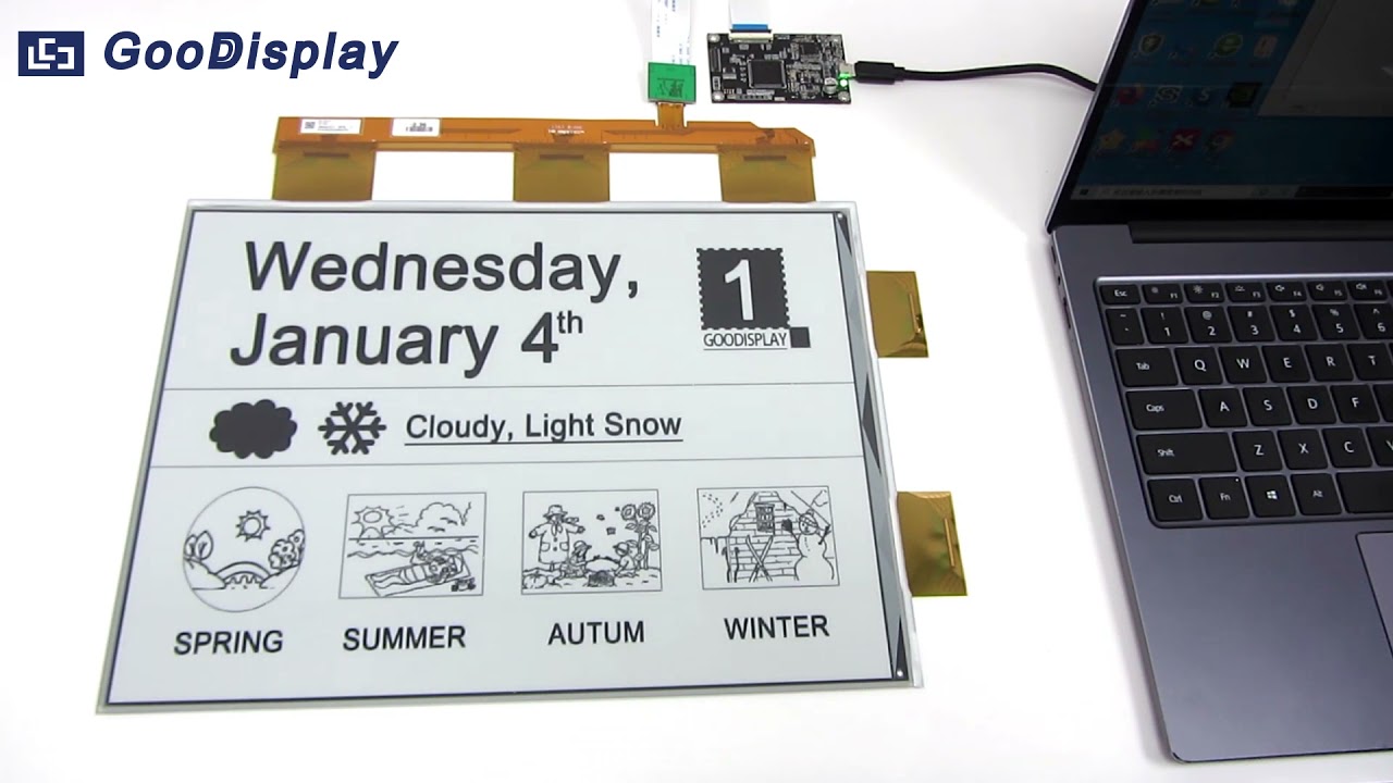 New 13.3 inch E-ink Display Large E-Paper HD, GDEP133UT3 - YouTube