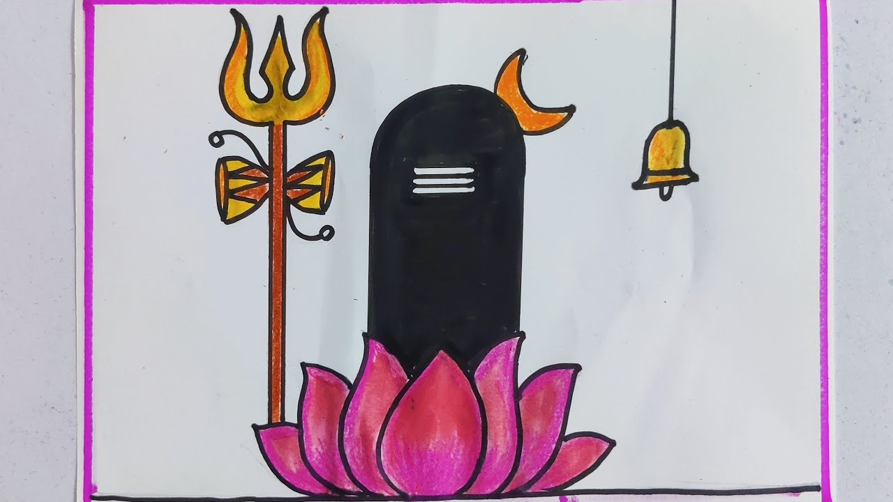 Mahashivratri Drawing / How to Draw Shivling Easy Steps / Shiv lingam ...