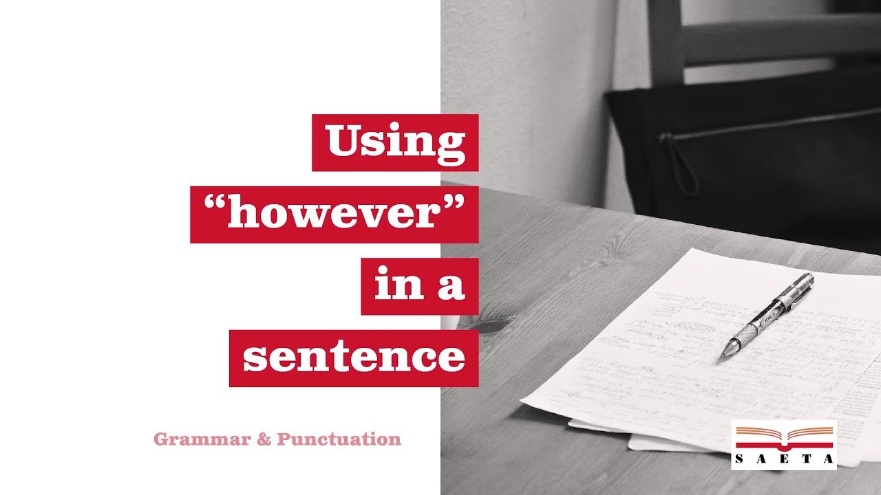 Using "however" in a sentence - YouTube