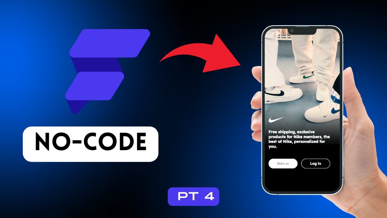 NIKE APP Welcome page : Full FlutterFlow No-Code Tutorial - NIKE APP ...