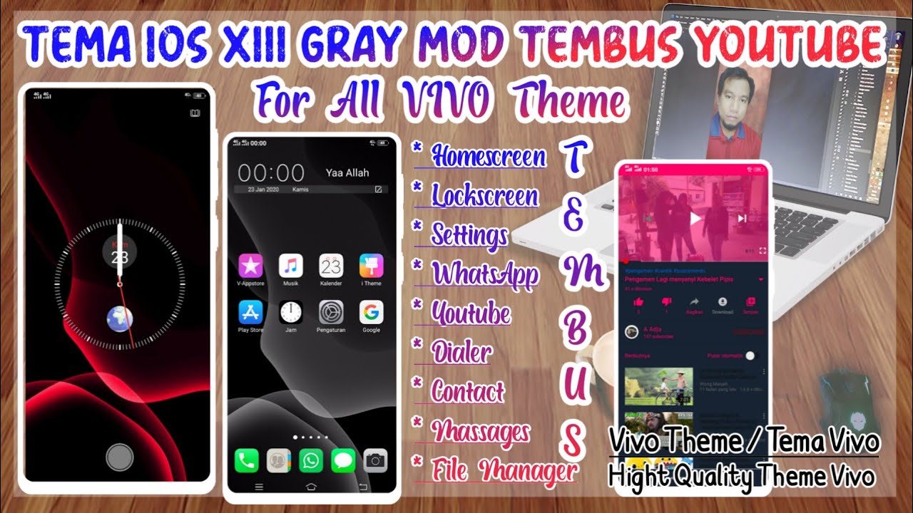 Tema iOS XIII Gray Mod For All VIVO Tembus WA And Youtube - YouTube