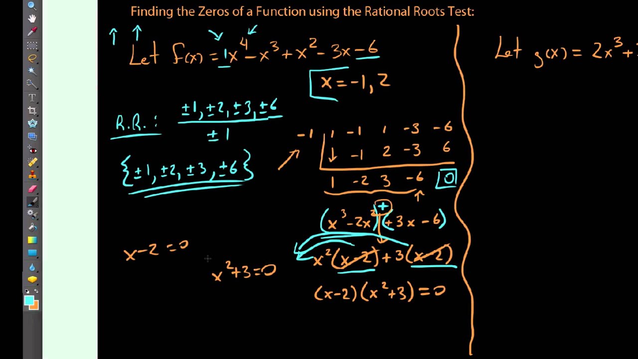 Rational Roots Test to find Zeros (Video #2) - YouTube
