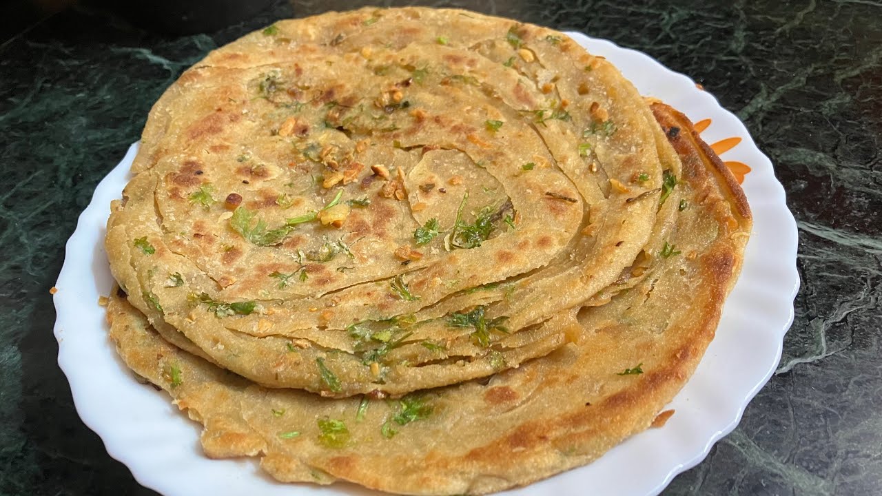 Burned Garlic Laccha Paratha Recipe - YouTube