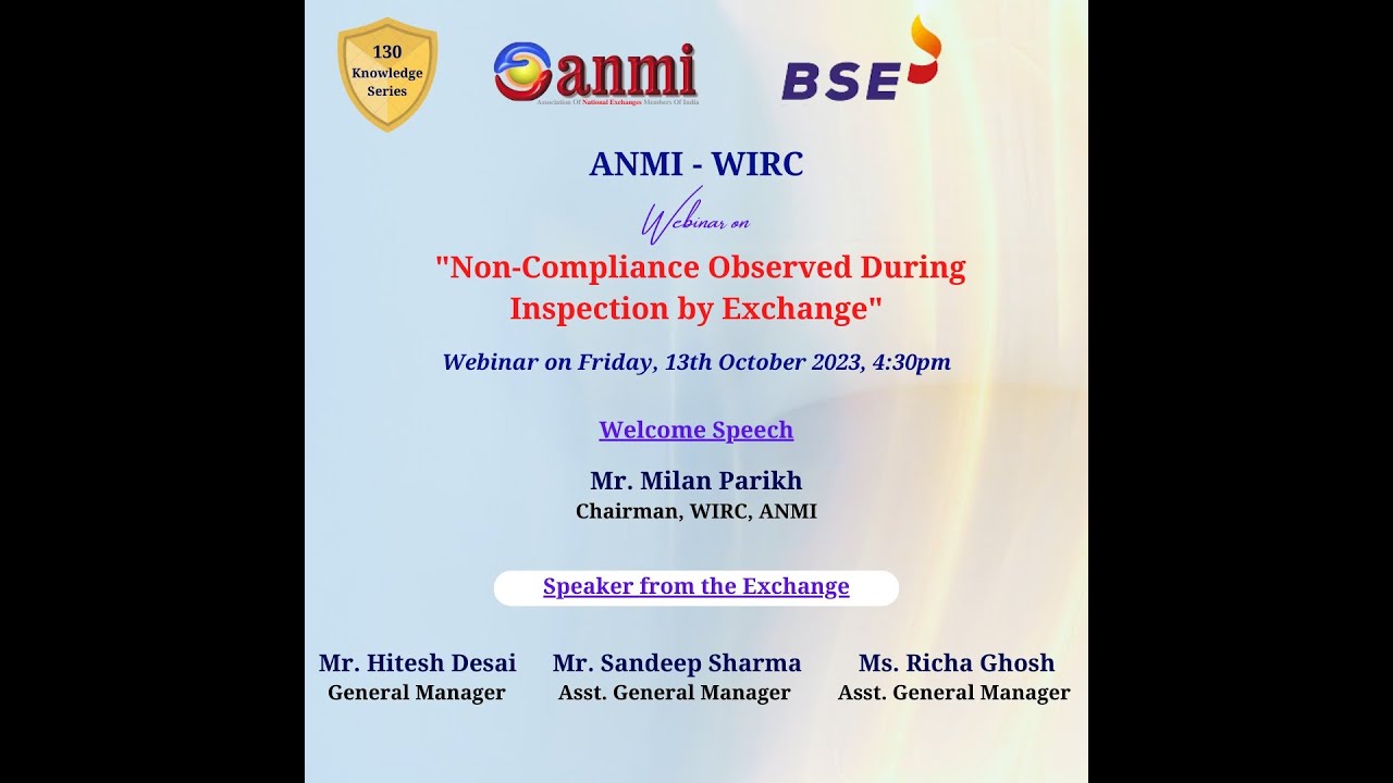 "Non- Compliance Observed During Inspection by Exchange"|@anmi - YouTube