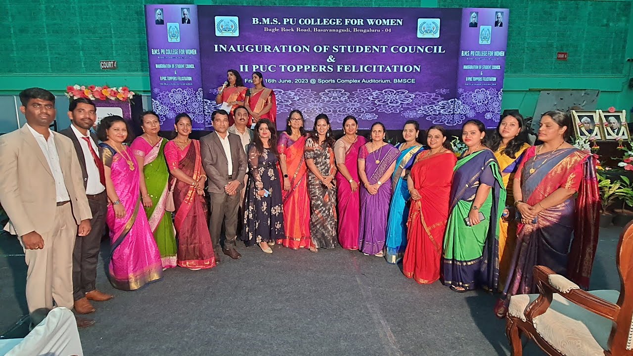 Inaguration of Students Council & 2nd PUC Toppers Felicitation At BMS ...