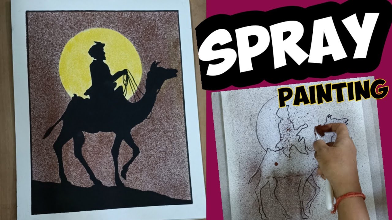 Spray Painting / Spray Painting With Toothbrush / A man sitting on a ...