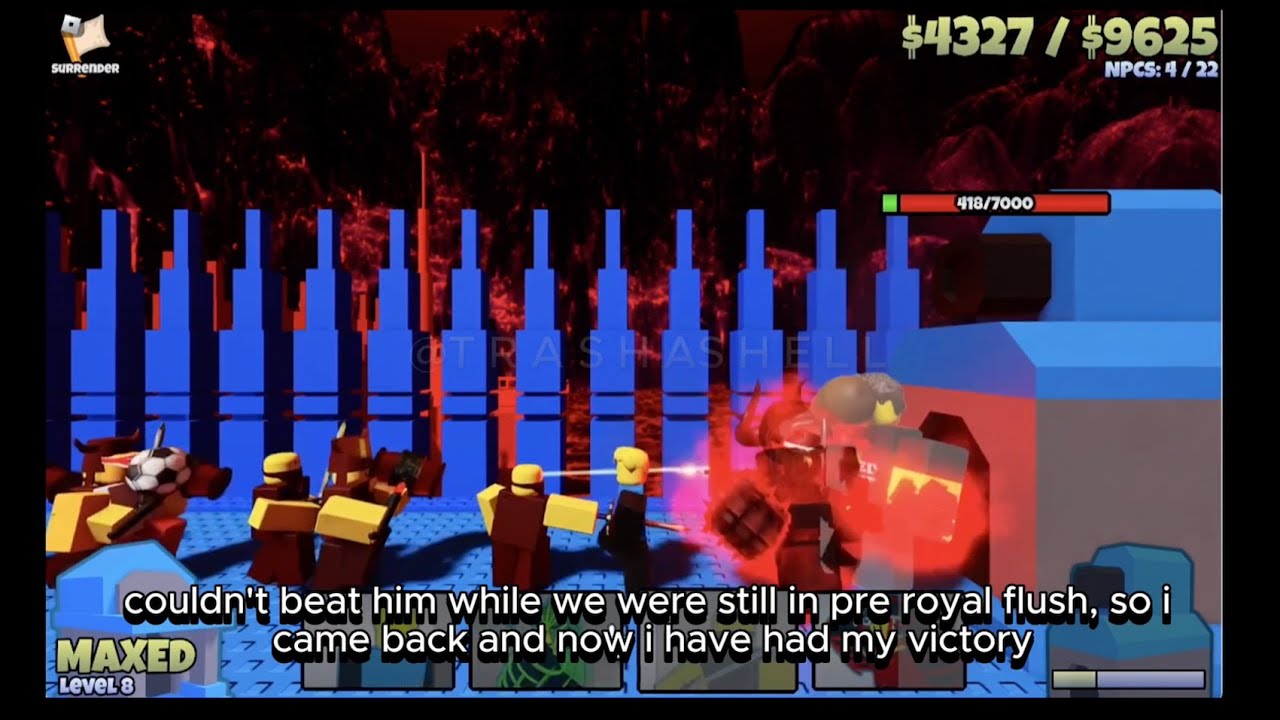 beating pre royal flush deathbringer (the battle bricks) (roblox) - YouTube