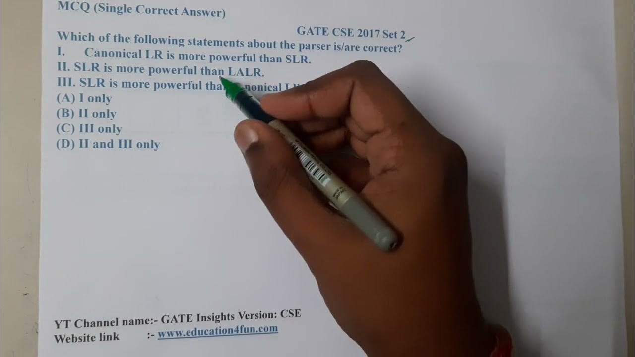 GATE CSE 2017 SET 2 - YouTube