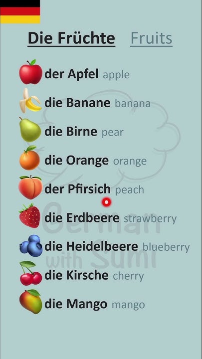Fruits in German 🇩🇪 Die Früchte #german #learngerman #easygerman # ...