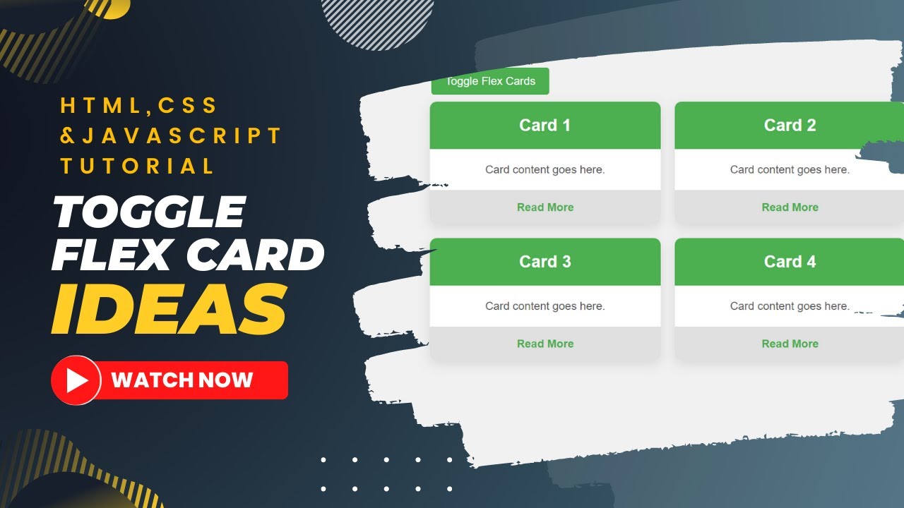 Html Css And Javascript Tutorial Design Colorful And Vibrant Toggle Flex Cards Youtube 9499