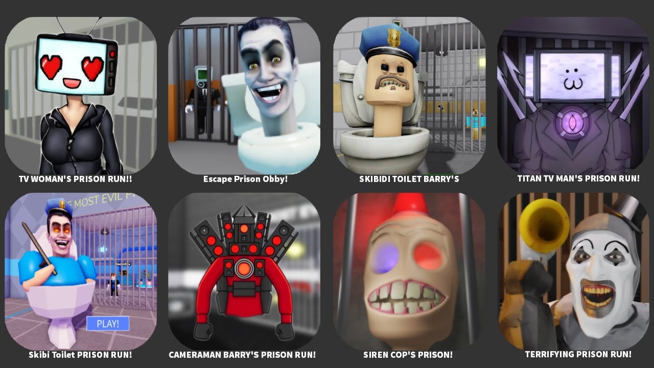 TERRIFYING PRISON RUN!,SIREN COP'S PRISON!,SIREN COP'S PRISON!,Skibi ...