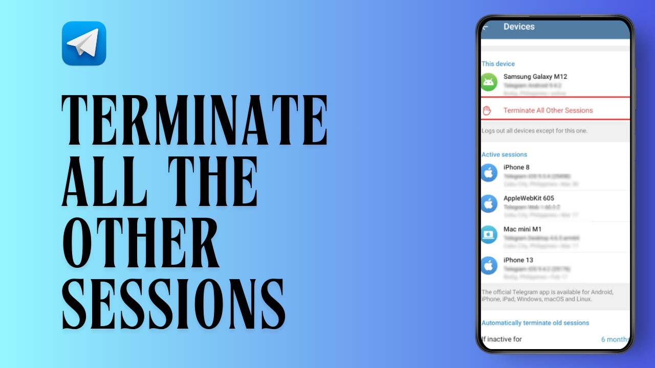 How to Terminate All The Other Sessions on Telegram - YouTube