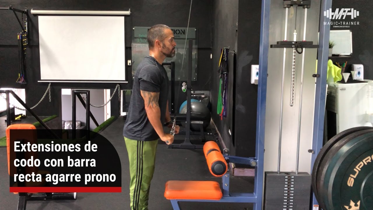 EXTENSIONES DE CODO CON BARRA RECTA AGARRE PRONO - YouTube