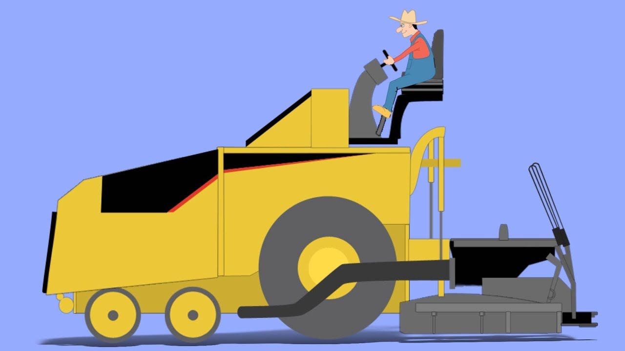 Asphalt paver | Formation and Uses | Fun Car Videos for kids - YouTube