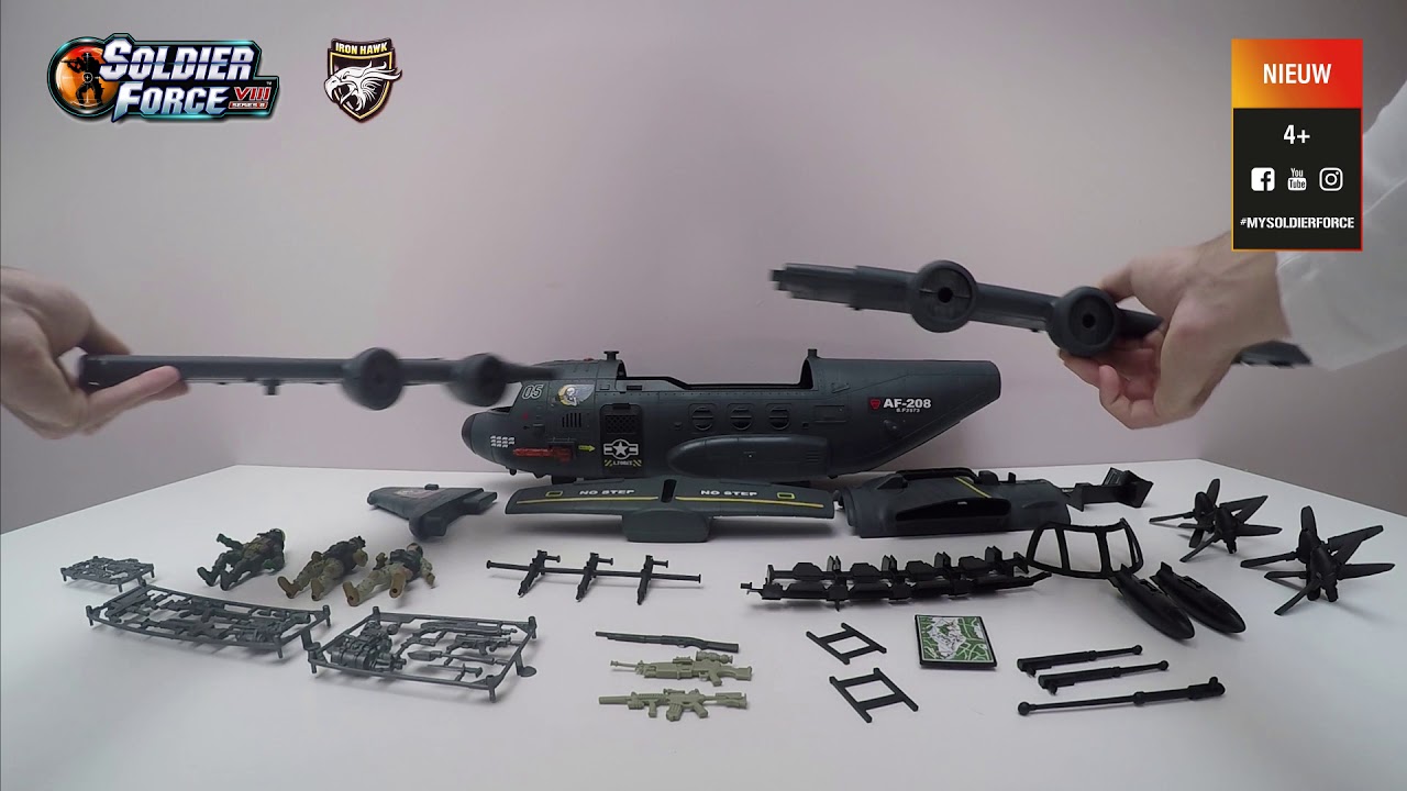 Soldier Force Unpacking - Airplane Playset Iron Hawk - 521015 - YouTube