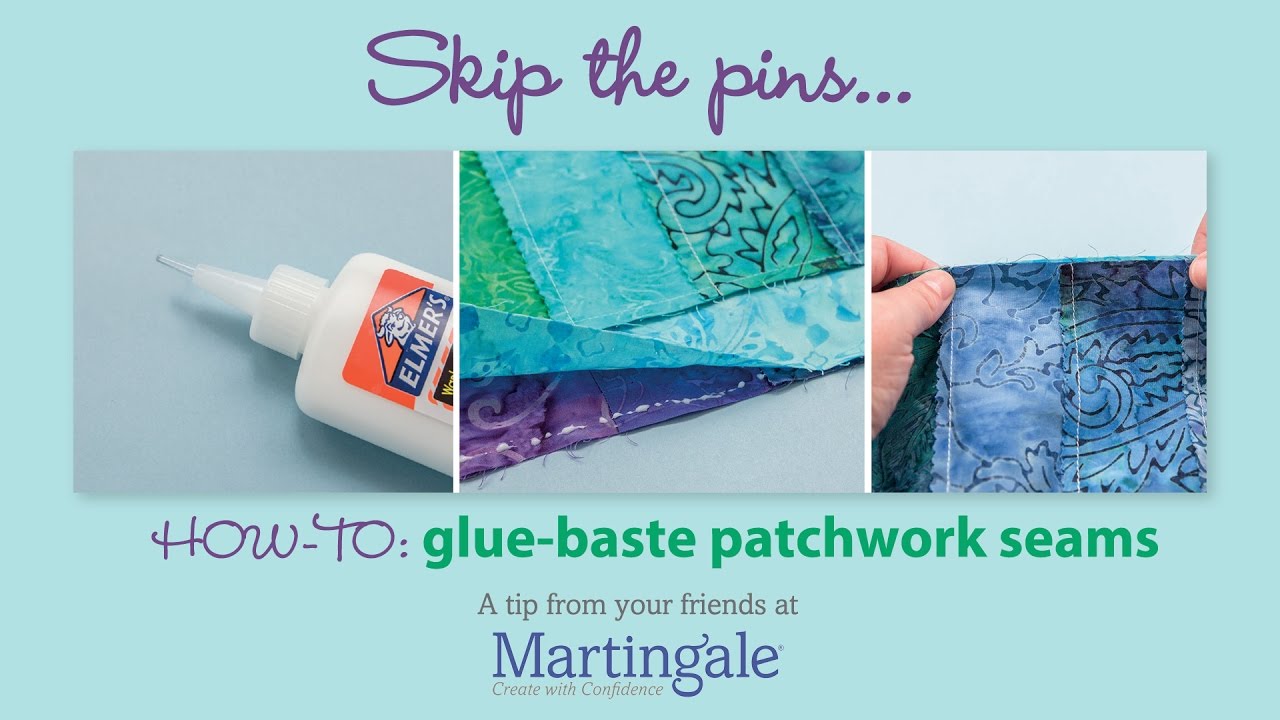 How to glue-baste patchwork seams - YouTube