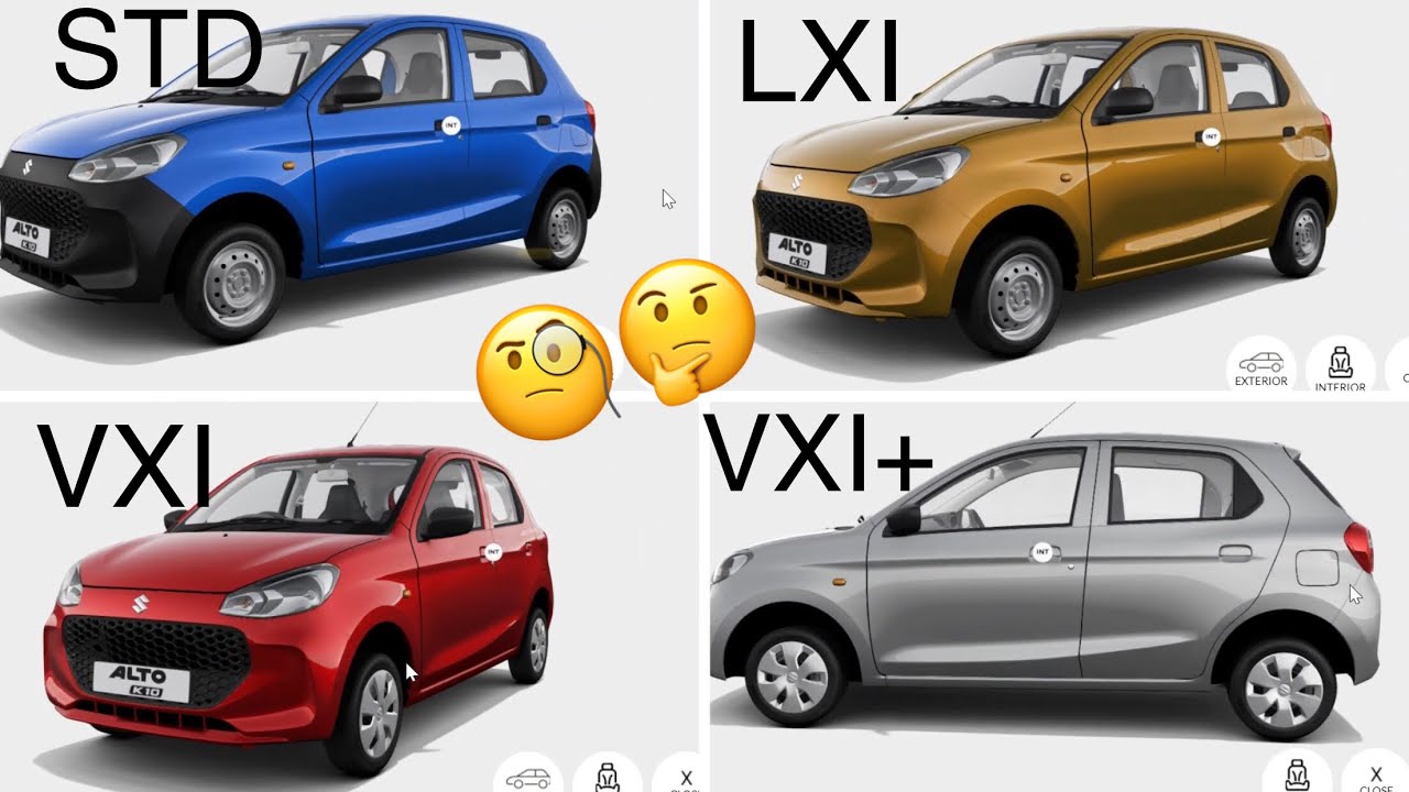 Alto K10 Std Vs Lxi Vs Vxi Vs Vxi+!! All Variants Explained..🤔🧐 - YouTube