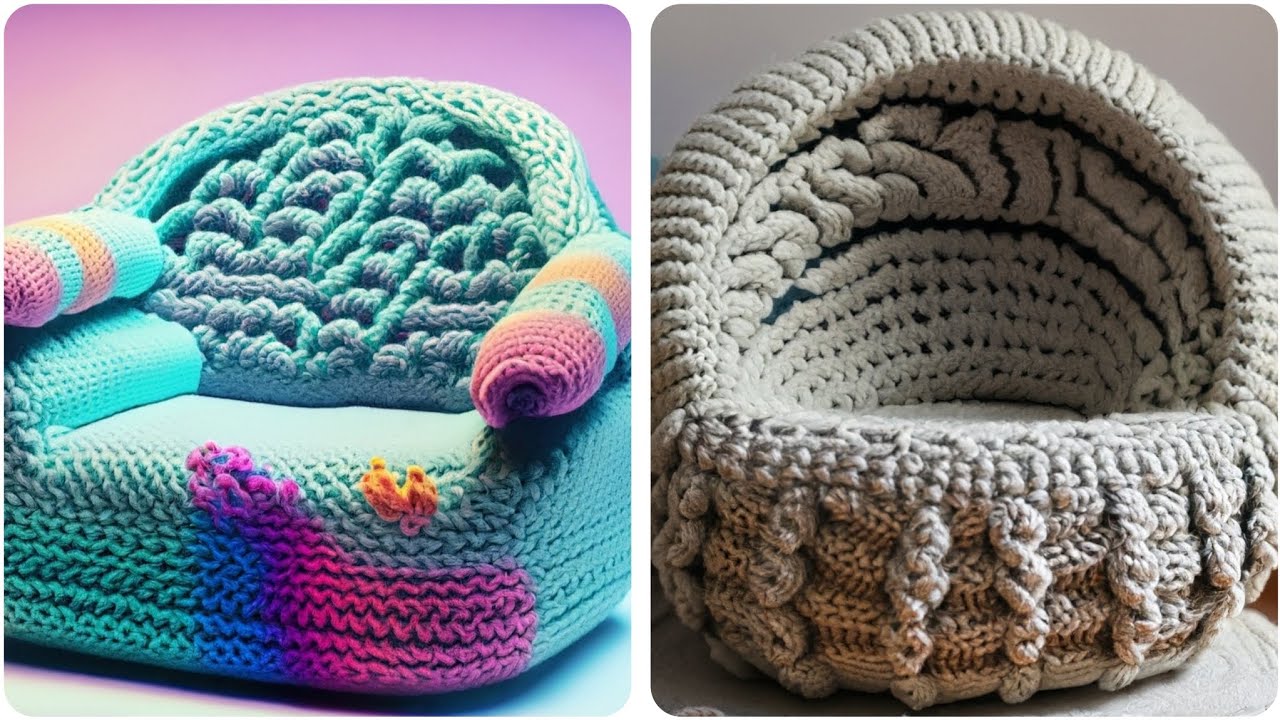 Designer Lazy Sofa knitted with wool - YouTube
