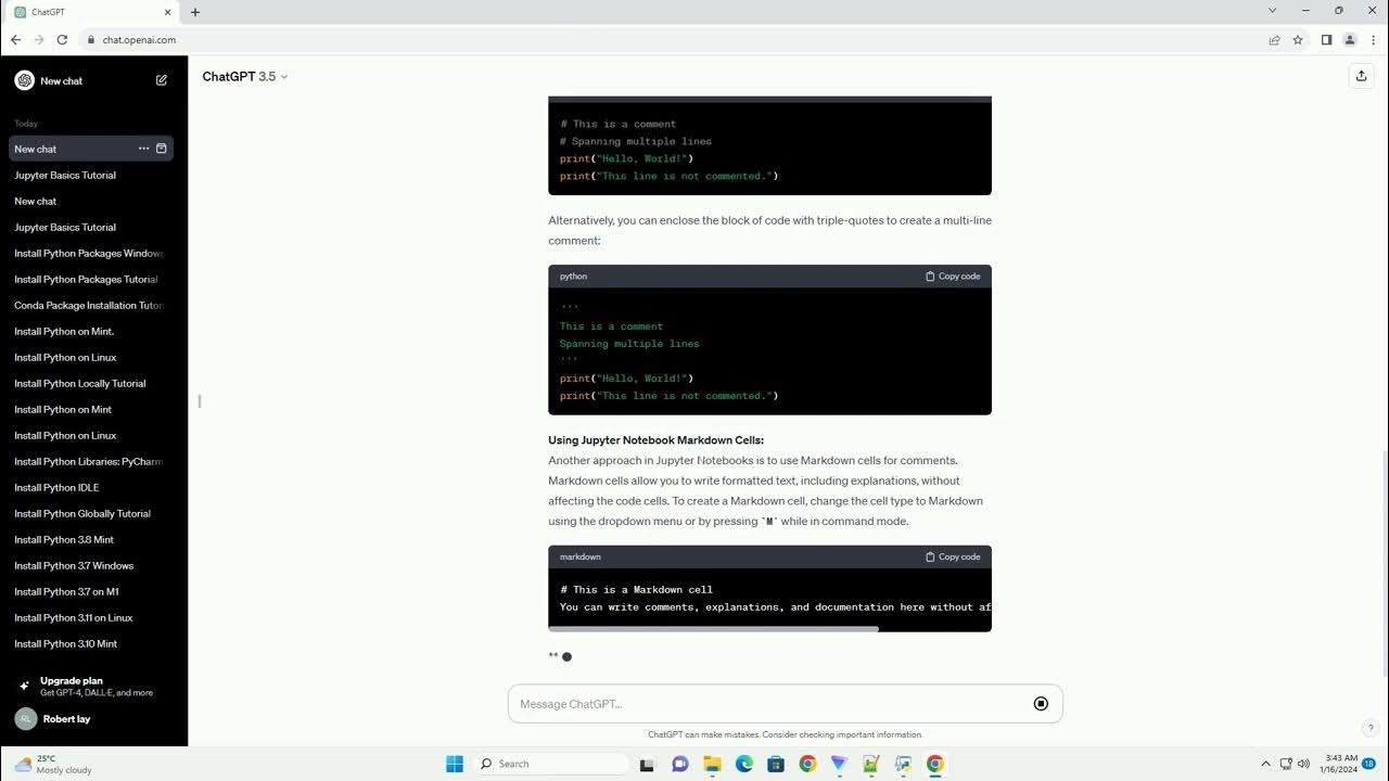 jupyter notebook python comment multiple lines - YouTube