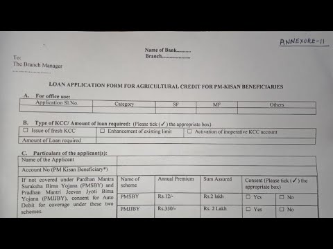 How To Fill PM Kisan Credit Card Form ? - YouTube