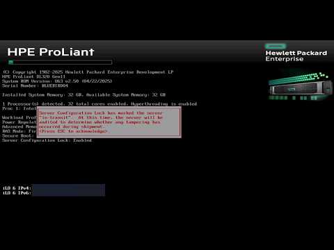 Using UEFI System Utilities to disable the in-transit status of Server Configuration Lock