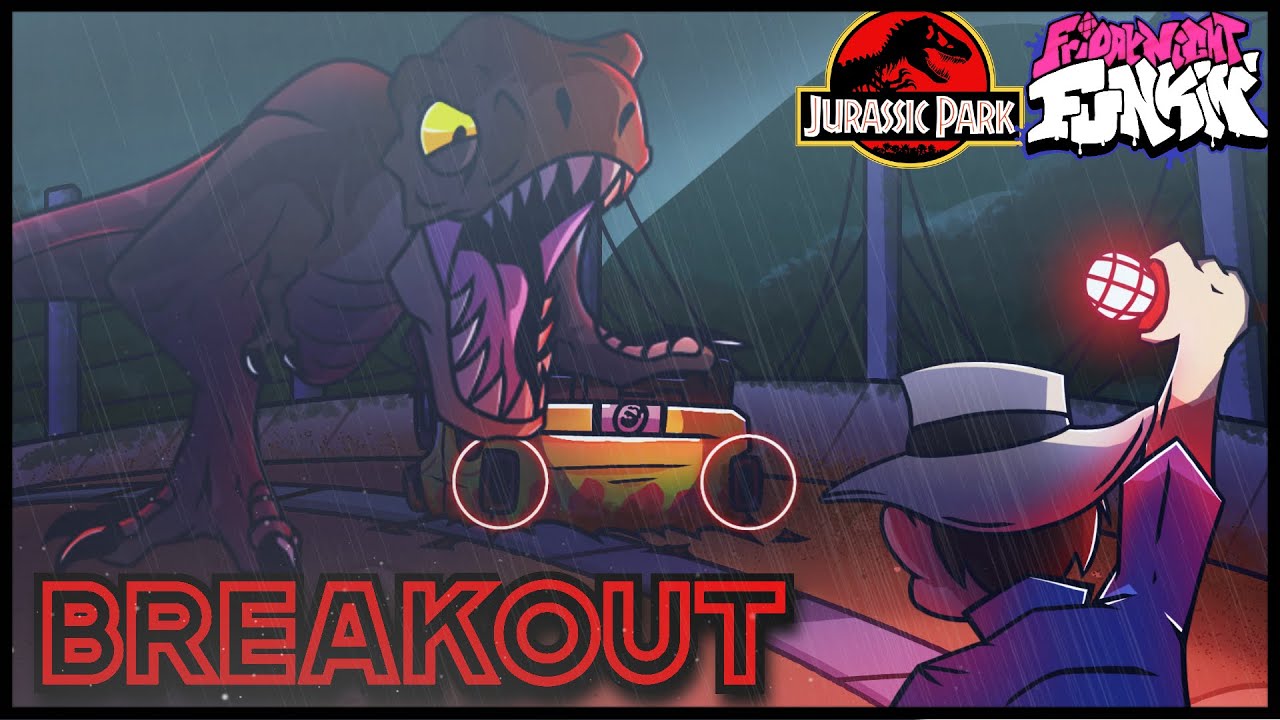 AlanGrant Vs T-Rex [4K] | Funkin' Breakout - FNF Jurassic Park Mod ...
