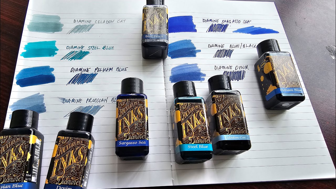 Diamine Blue Inks - YouTube