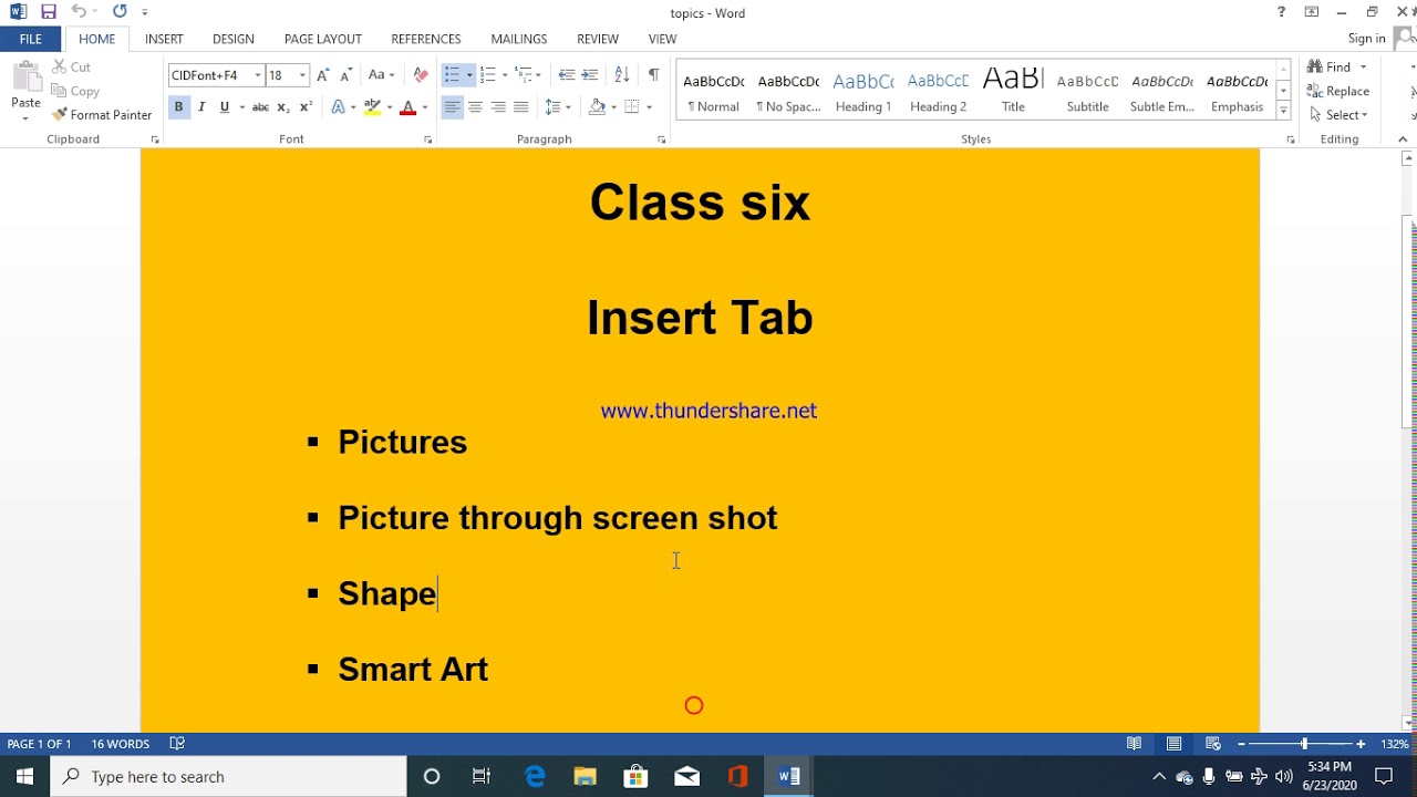 Lecture 7 Insert Tab - YouTube
