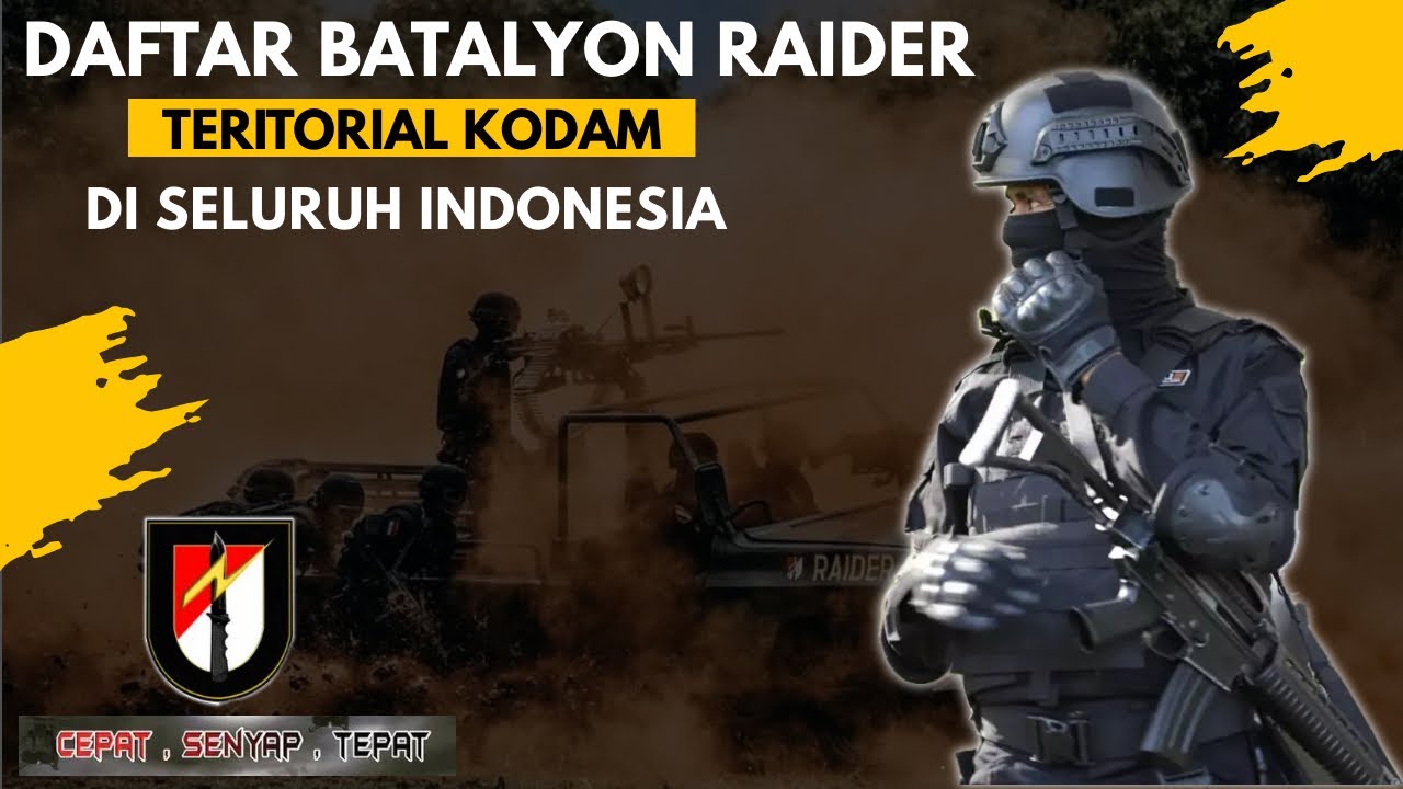 Daftar Batalyon Raider Teritorial Kodam di Seluruh Indonesia - YouTube