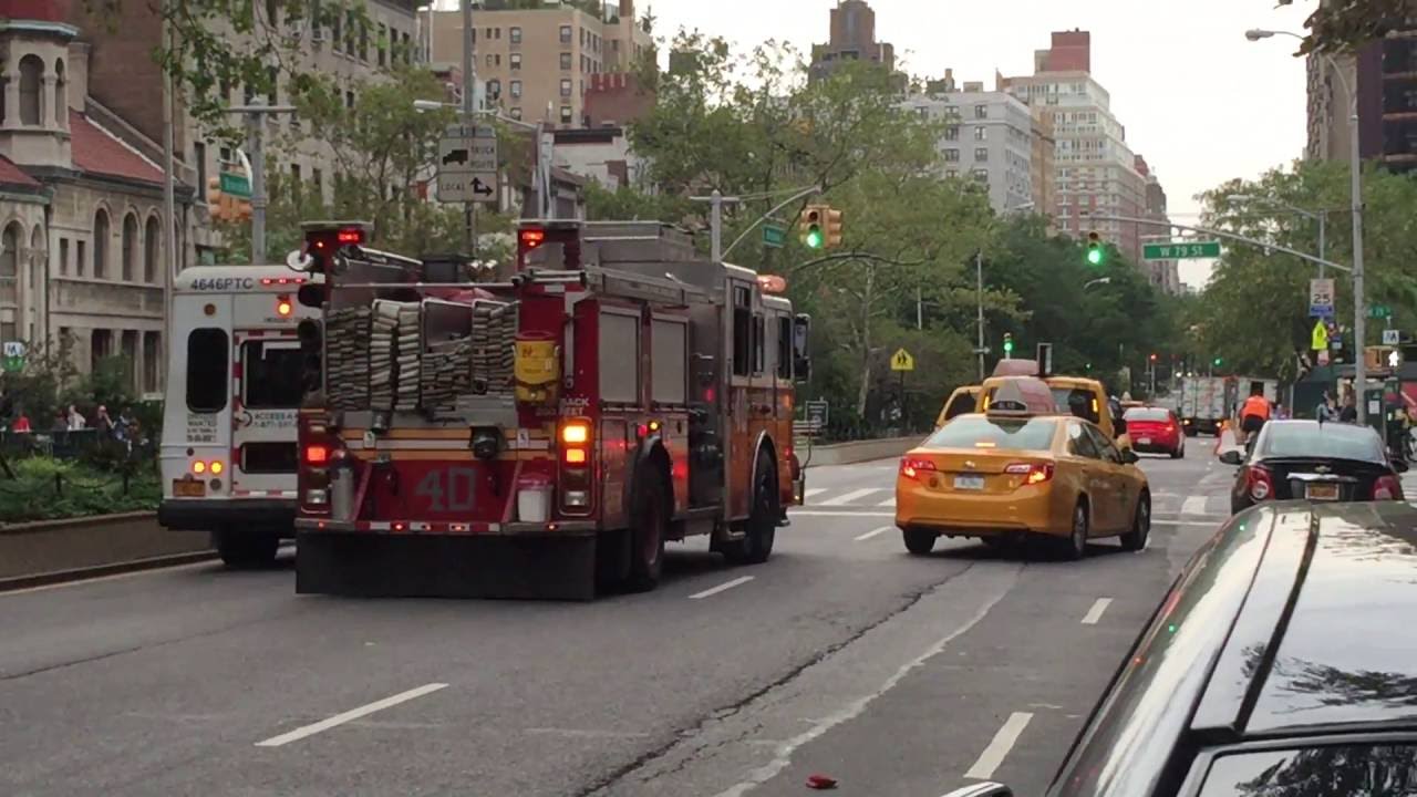FDNY ENGINE 40 RESPONDING ON BROADWAY ON THE UPPER WEST SIDE AREA OF ...