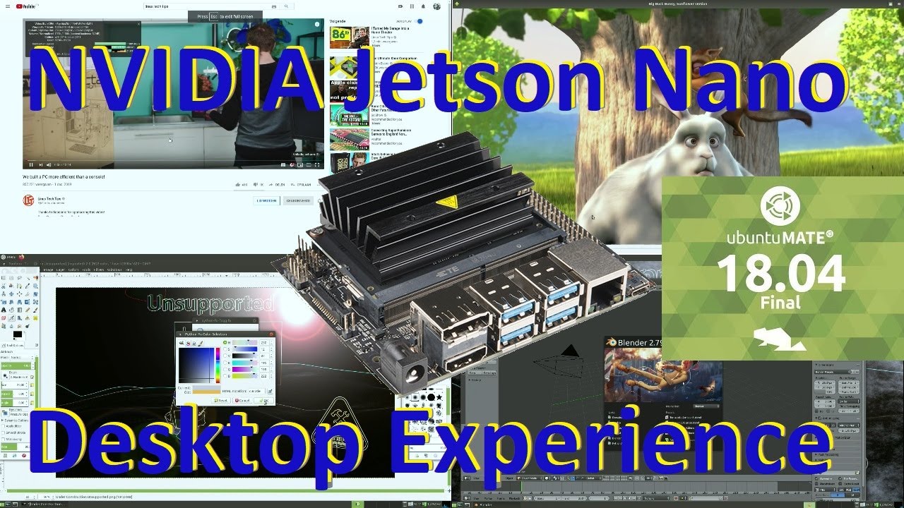NVIDIA Jetson Nano - Desktop Experience / Youtube - Video - GIMP ...