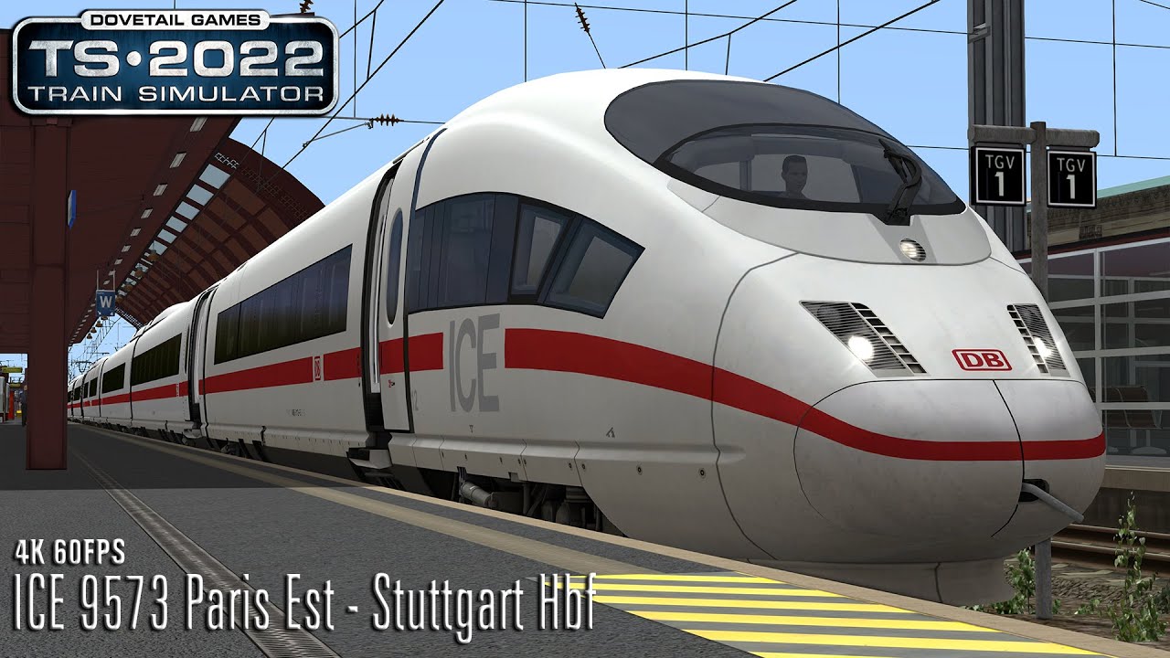 ICE 9573 Paris Est - Stuttgart Hbf - Bahnstrecke Strasbourg - Karlsruhe ...