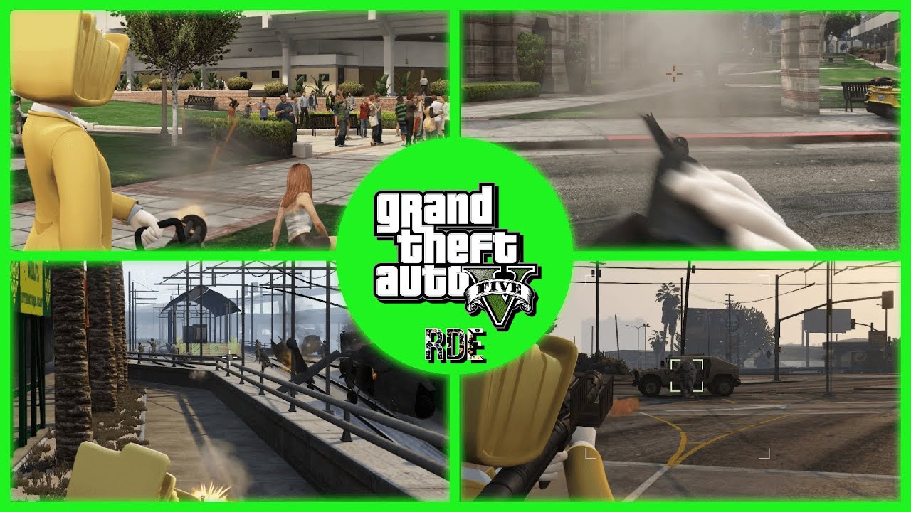 GTA 5 - ULSA Minigun Rampage + 10 Star Escape - YouTube